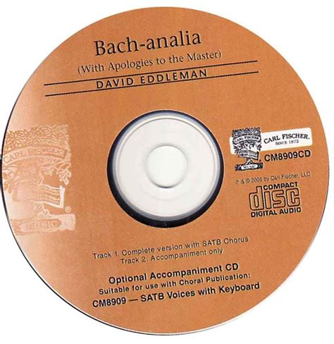 Bach Analia With Apologies To The Master David Eddleman Chor Cd