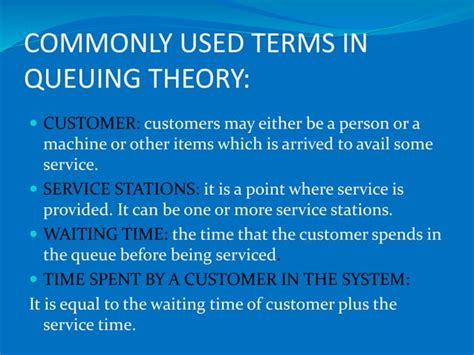 Operational Research Queuing Theory Pptx