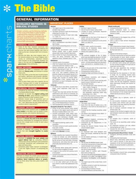 The Bible Sparkcharts By Sparknotes Barnes And Noble®