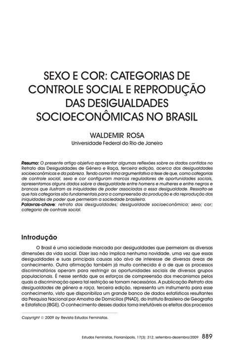 Pdf Sex And Color Skin Categories Of Social Control And Reproduction