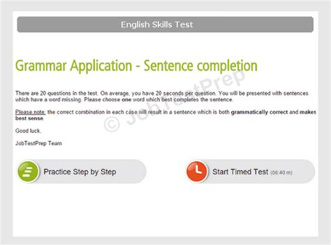 Completion Type Of Test In English
