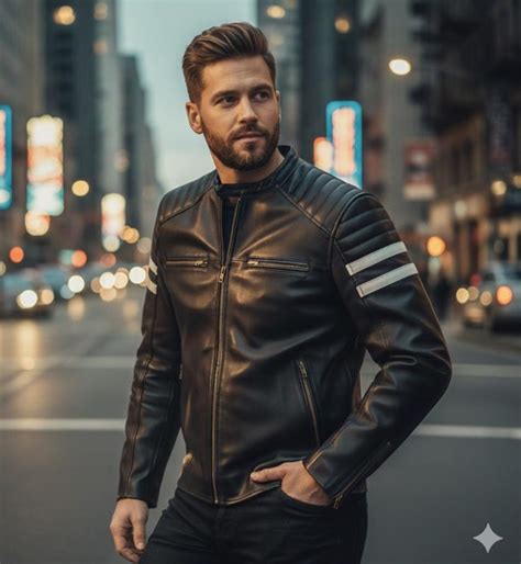 Mens Slim Fit Black Sheepskin Leather Moto Jacket Genuine Leather
