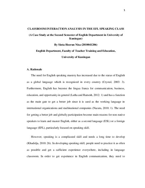 Pdf Research Proposal Classroom Interaction Analysis