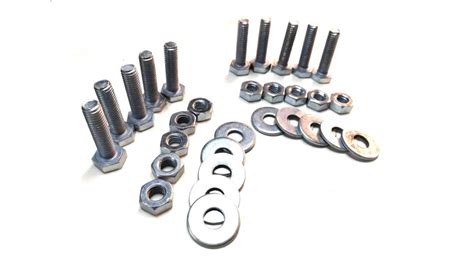 น๊อตหัวเหลี่ยมพร้อมแหวนและตัวเมีย 3 8 นิ้ว X ยาว 1 1 2 นิ้ว ชุบขาว ชุด 10 ตัว ลดราคา Itoolmart