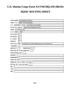 Usmc Routing Sheet Fill Online Printable Fillable Blank PdfFiller