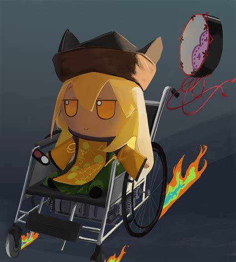 Guoqu Zhi Hua Matara Okina Touhou Highres 1girl Blonde Hair Chibi Closed Mouth