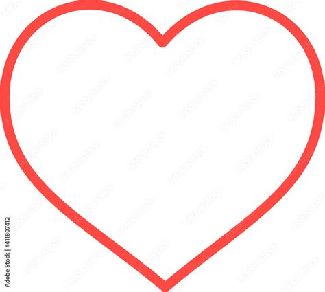 Red Heart Outline Vector