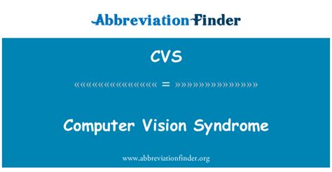 Cvs Stands For Computer Vision Syndrome Abbreviation Finder