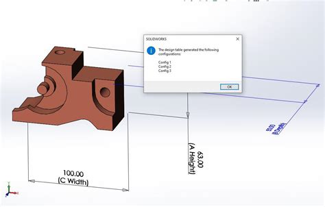 design tables and configurations to validate robust models in solidworks