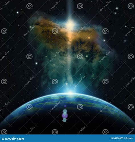 View On Extrasolar Planets And Nebula Stock Illustration Illustration Of Glow Planet 38778905