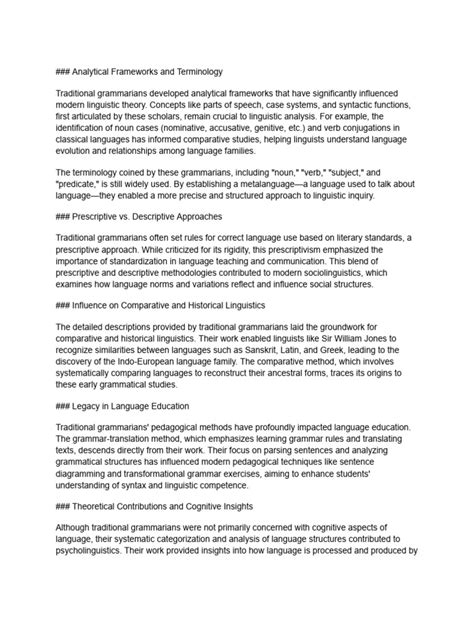 Analytical Frameworks And Terminology Pdf Linguistics Grammar