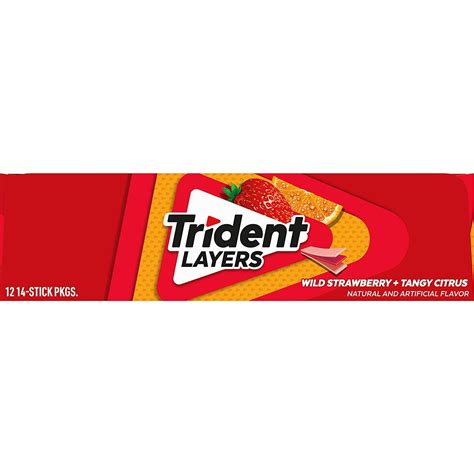 Trident Layers Strawberry And Citrus Sugar Free Gum 12 Packs 14 Pieces