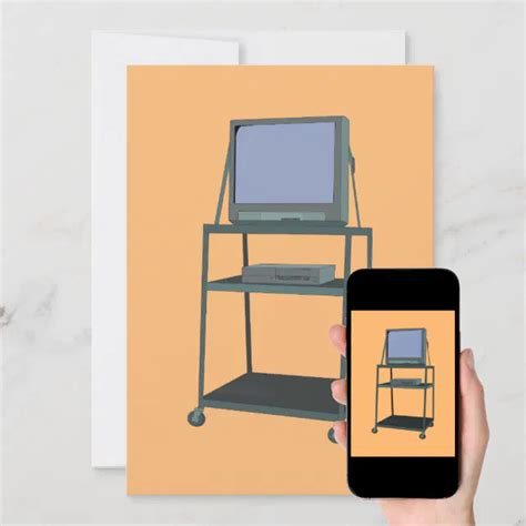 Tv And Vcr Cart Classroom 80s 90s Funny School Invitation Zazzle