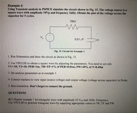 solved example 2 using transient analysis in pspice