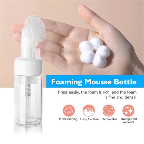 100200ml Cleansing Mousse Foaming Bottle Silicone Foam Brush Mousse