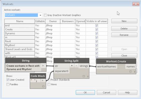Worksetcreate Dynamo Nodes