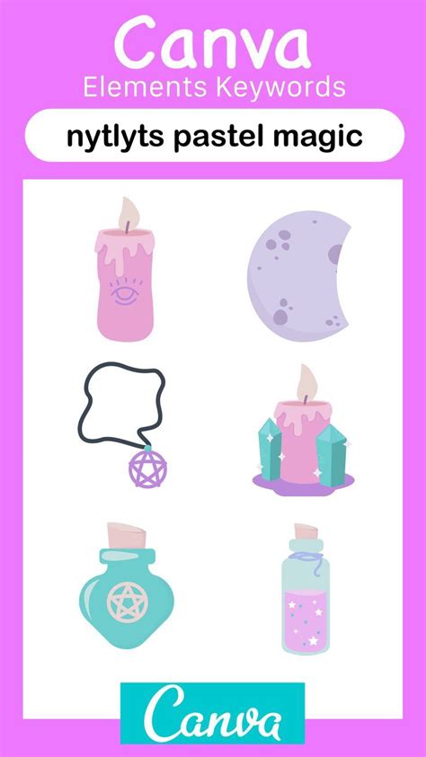 Canva Design Elements Canva Keywords Pastel Magic Elements Art By Nytlyts Canvas Canva