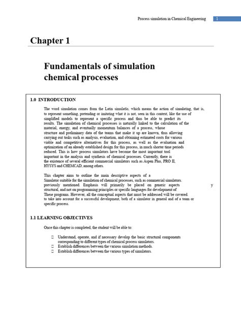 Chemical Process Simulation Basics Pdf Simulation Equations
