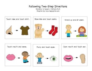 Following Two Step Directions Two Step Commands With Visuals Distance Learning