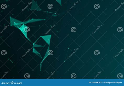 Abstract Polygonal Space Low Poly Dark Background With Connecting Dots