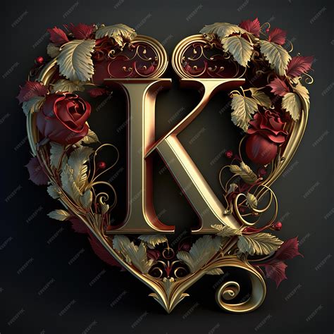 K Letter With Heart Images