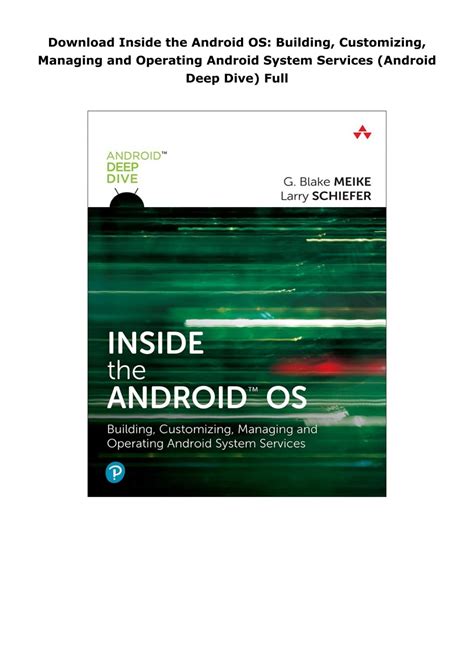 Download Inside The Android Os Building Customizing Managing And