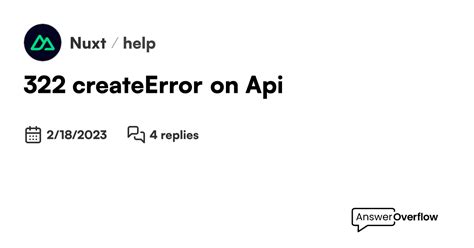 322 `createerror` On Api Nuxt