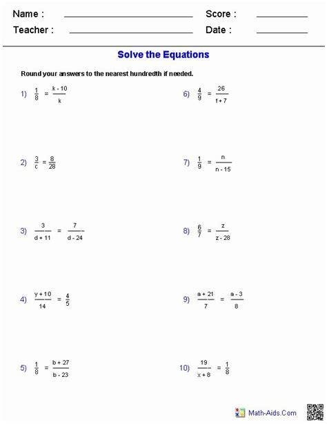Function Notation Worksheet Algebra 1