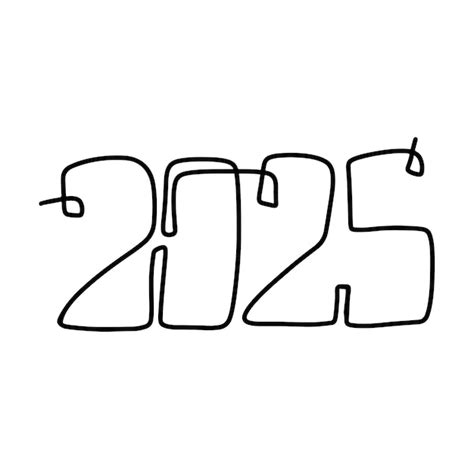 Premium Vector 2025 Year In Single Line Style One Continuous Line