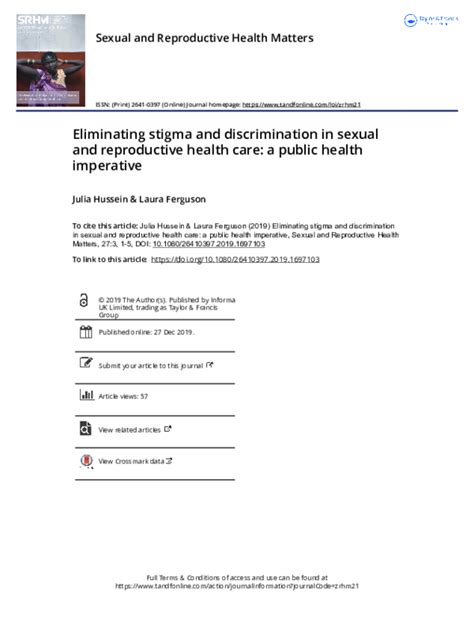 Pdf Eliminating Stigma And Discrimination In Sexual And Reproductive