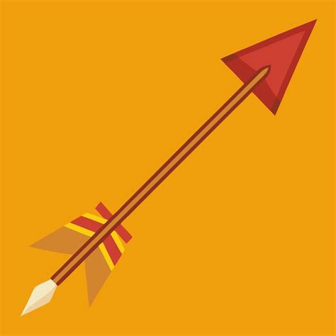 Detailed Vector Illustration Of A Medieval Arrow With Feathered