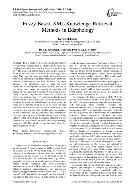 Pdf Fuzzy Based Xml Knowledge Retrieval Methods In Edaphology