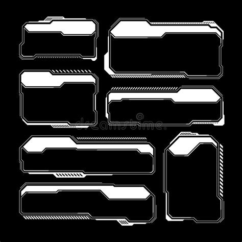 white futuristic hud ui elements sci fi user interface text boxes callouts stock vector