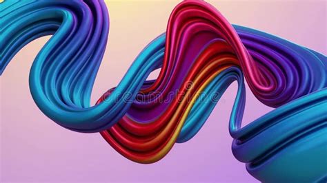 Colorful Abstract Wave Sculpture Vibrant Flowing Ribbons Modern Art