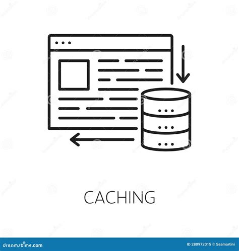 Caching Content Delivery Network Outline Icon Stock Vector Illustration Of Device Technology