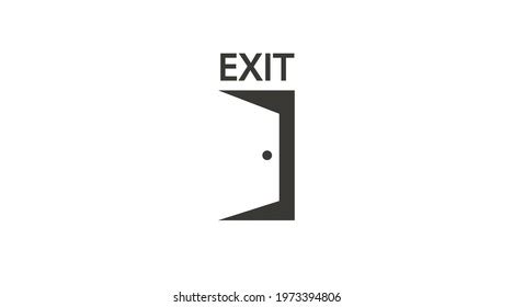 Exit Sign Vector Isolated Black White Stock Vector Royalty Free 1973394806 Shutterstock