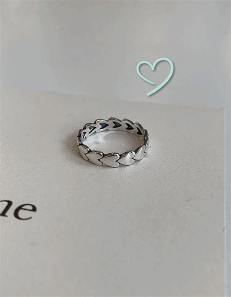 925실버 빈티지 하트 유화 심플 데일리 반지 검지 중지 약지 애끼 은반지 에이블리