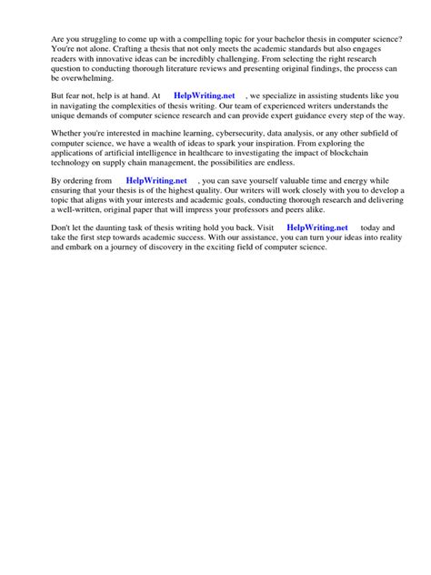 Bachelor Thesis Computer Science Ideas Pdf Computer Science