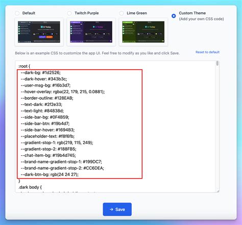 Custom Code To Customize The Chat Interface