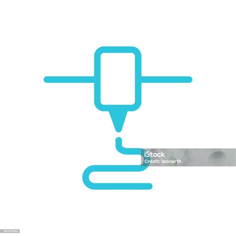 3d 프린터 노즐 파란색 아이콘 세트에서 3차원 인쇄에 대한 스톡 벡터 아트 및 기타 이미지 3차원 인쇄 3차원 형태 Cnc 장치 Istock