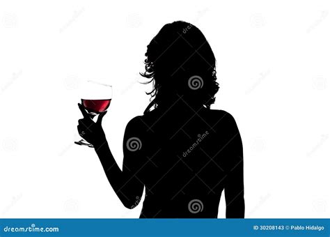 Silhouette Woman Holding Wine Glass Stock Image Image Of Chalice