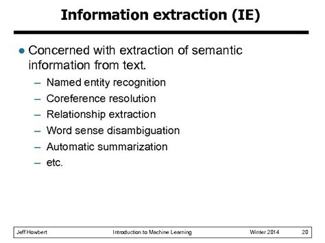 Machine Learning Natural Language Processing Jeff Howbert Introduction
