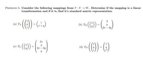 Solved PROBLEM Consider The Following Mappings From T V Chegg Com