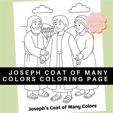 Joseph And His Coat Of Many Colors Coloring Page Bible Story Printable