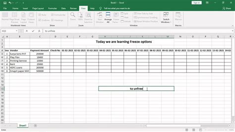 excel formulas how to freeze headings in excel excel tutorial part 6 youtube