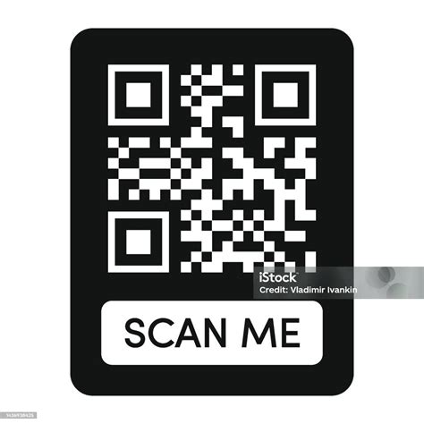 qr code frame black color scan me tag stock illustration download