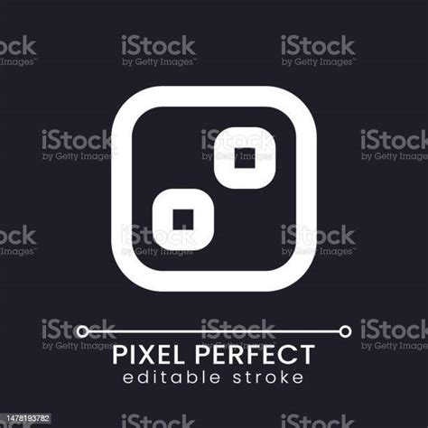 어두운 테마에 대 한 픽셀 화 된 전환 효과 흰색 선형 Ui 아이콘 개념에 대한 스톡 벡터 아트 및 기타 이미지 개념 검은