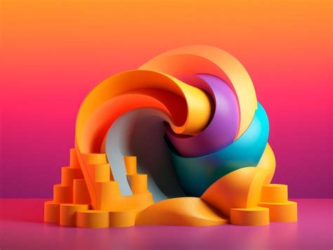 Premium Ai Image Geometric 3d Stereoscopic Art Background Map