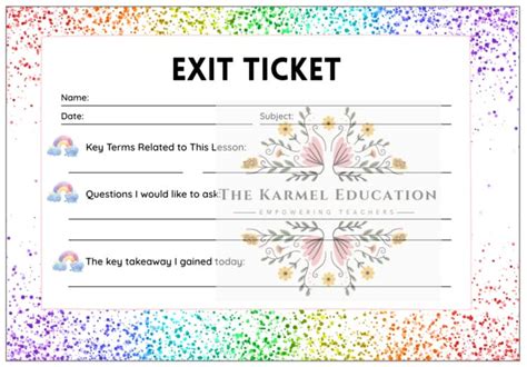 Cute Exit Ticket Bundle 5 Printable Designs For Any Subject Tpt