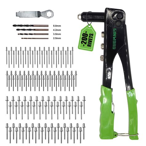 Buy Rivet Pop Rivet Rivet Kit 200pcs Rivets And 4 Drill Bits Heavy Duty Hand Riveter Tool